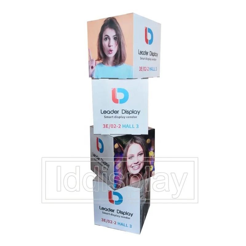 Promotional Booth Totem Cubes Set of 4 - Eye-Catching Cardboard Display ...