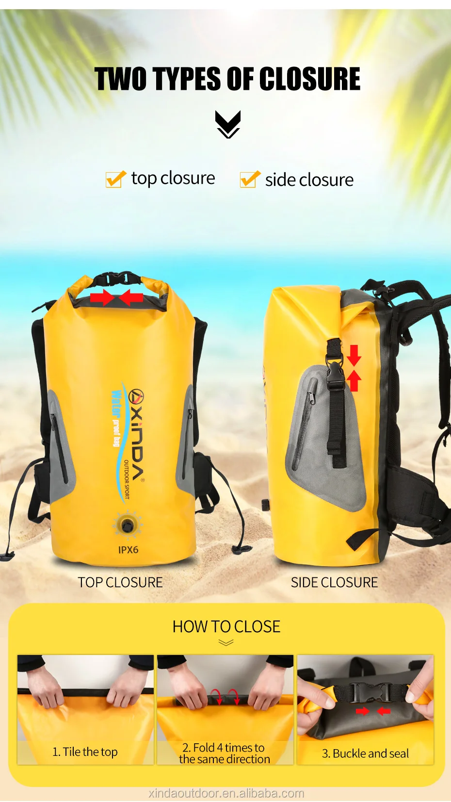 Xinda Camping Gear 25l Waterproof Backpack For Caving Canyoning Boating ...