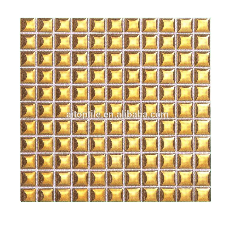300x300 New Mould Golden Luxury Ceramic Gold Mosaic Tile Buy Gold
