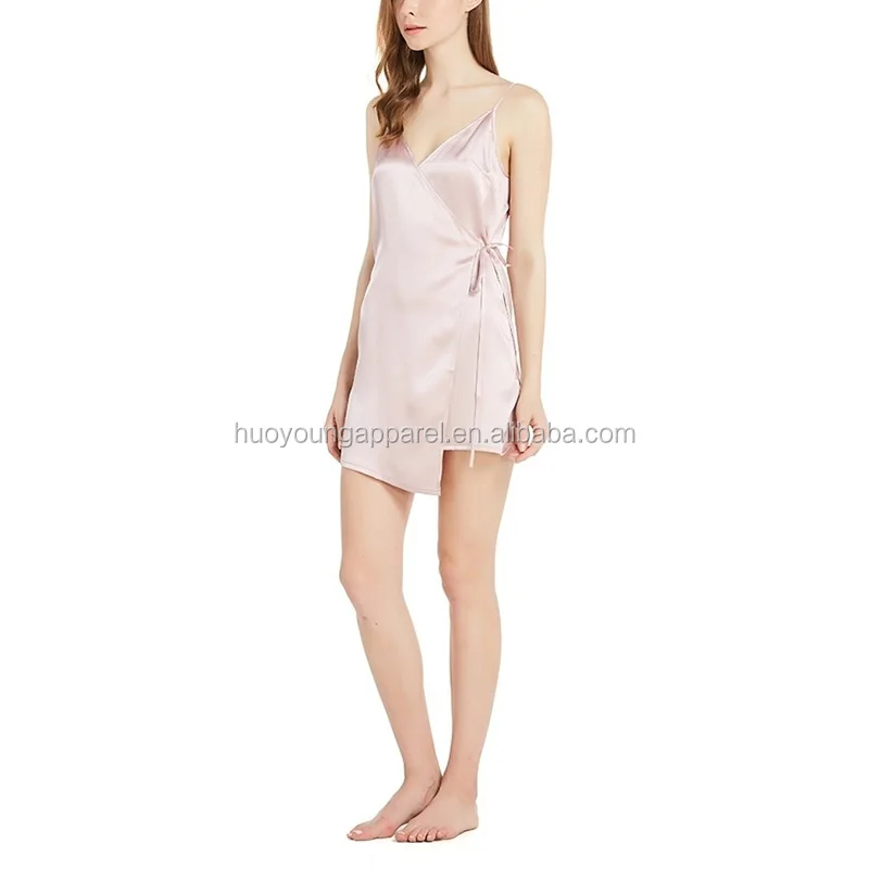 Fashion Beautiful Open Front Sexy Nighty Design Satin Women's Nightgown ...