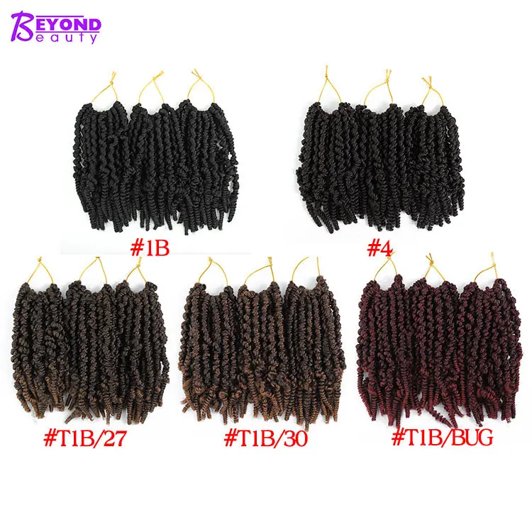 Bomb Twist Pre Twisted Spring Twist Crochet Hair Quality Fiber Curly ...