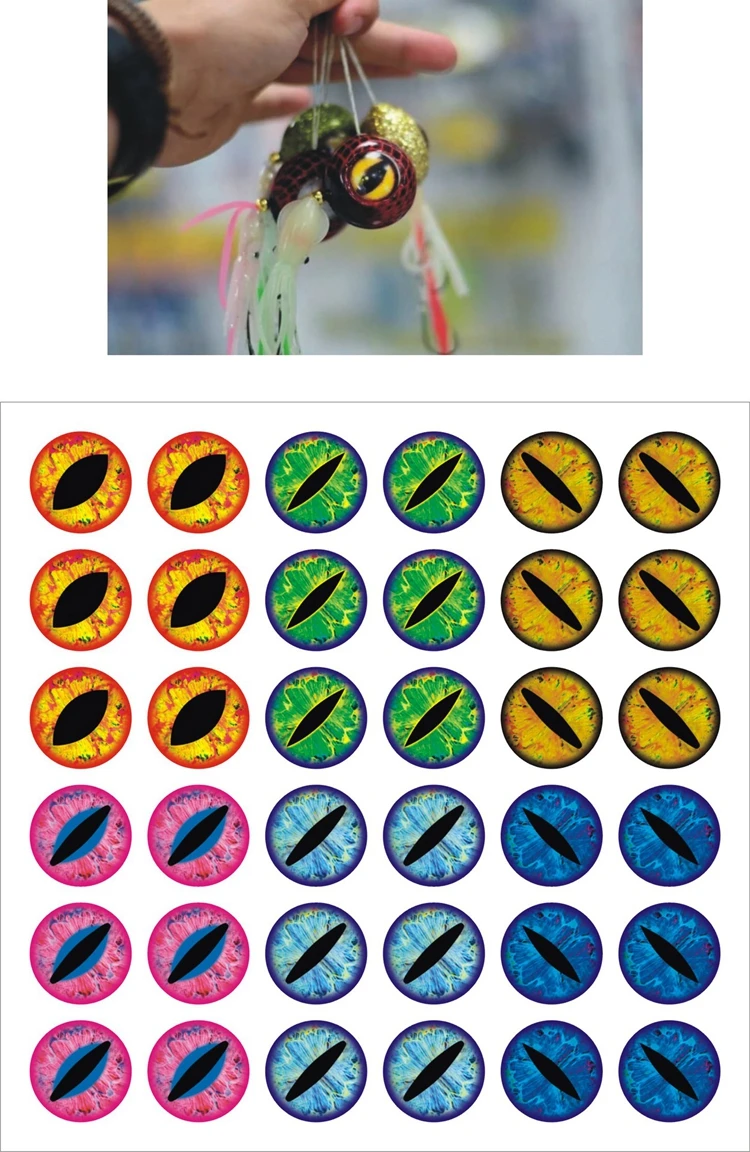 Wholesale Multicolor 3d Laser Fishing Lure Car Dragon Eyes Stickers ...