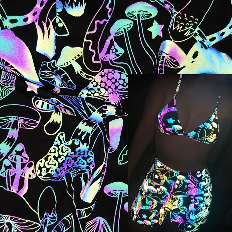 Many Design Rainbow Reflective Printing Fabric / Reflector Fabric High ...