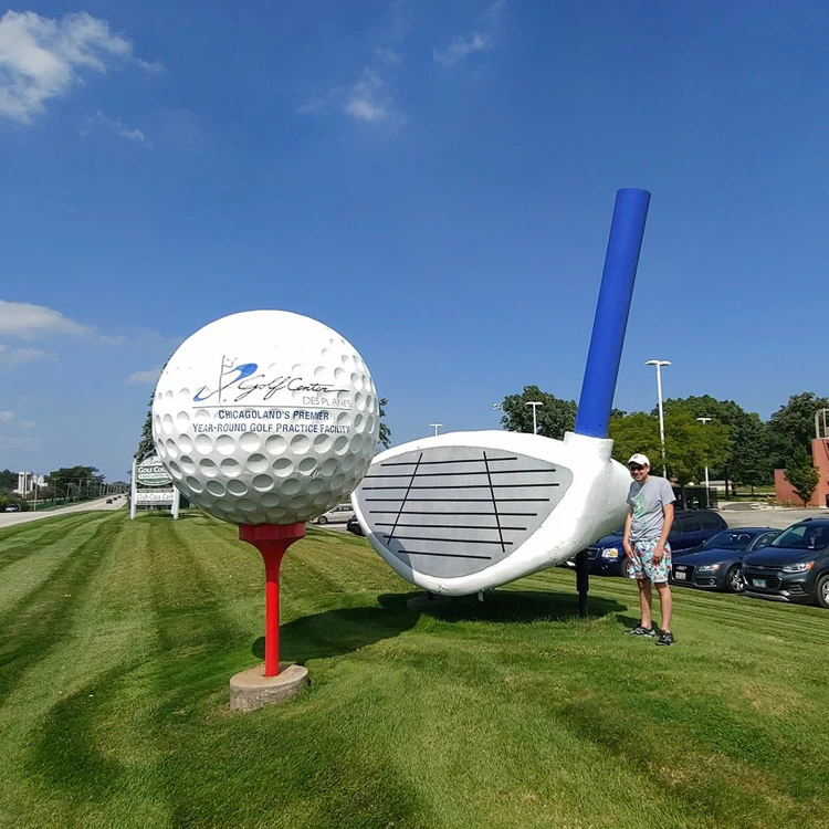 Giant Decorative Resin Golf Ball Sculpture - Perfect for Gardens