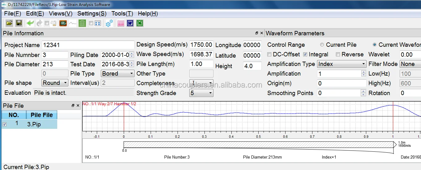 Sonic Echo Foundation Testing PIT Pile Integrity Tester