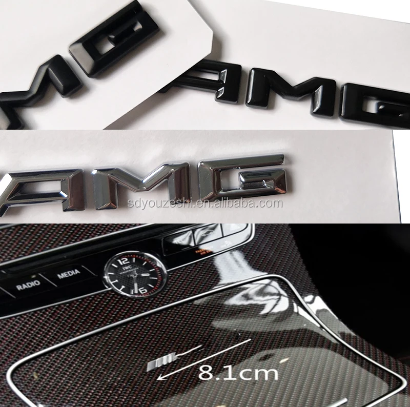 81mm Letter Emblem Badge Amg Interior Center Console Fob Logo Car ...
