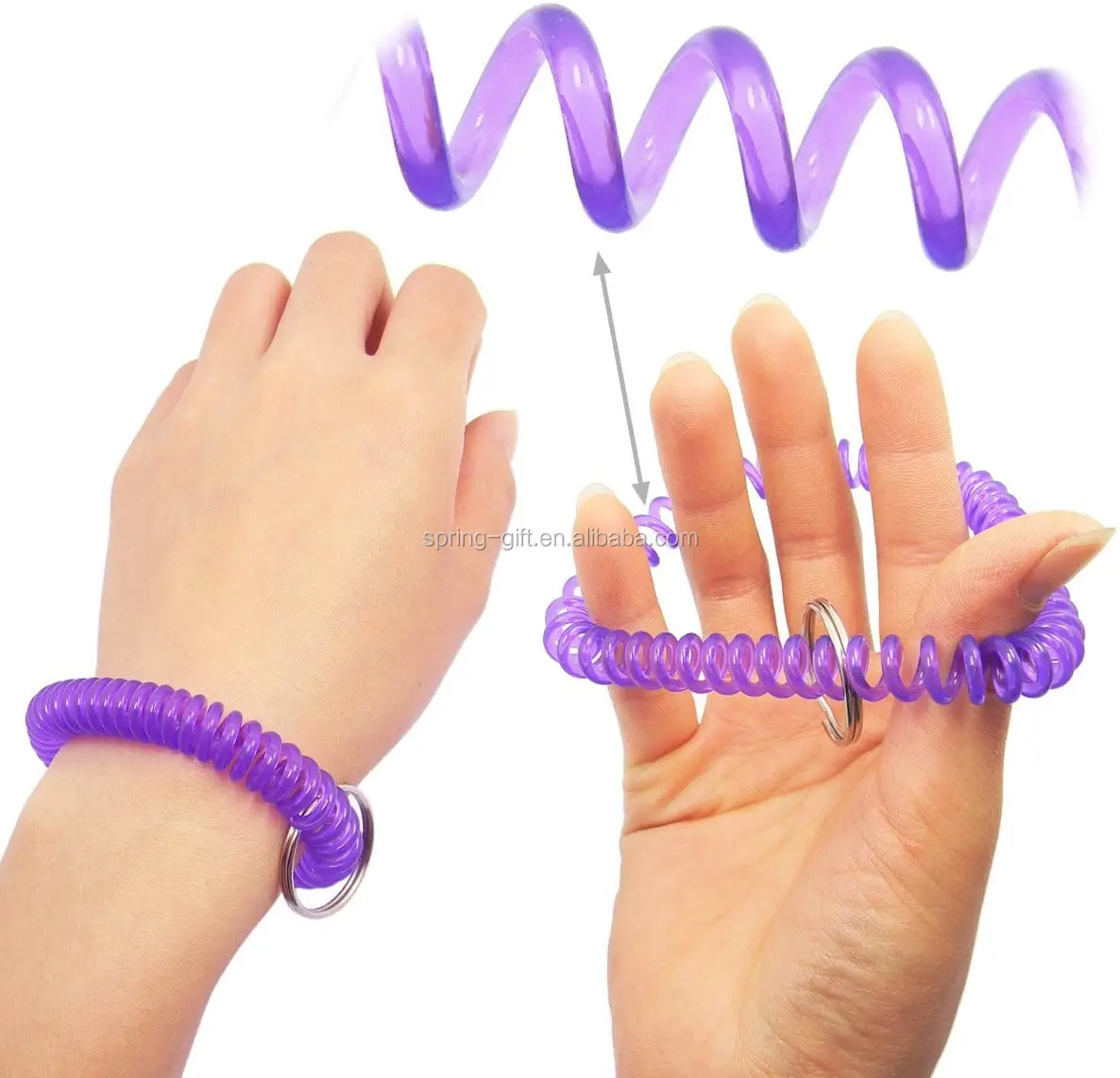 Colorful Assorted Flexible Plastic Spiral Keyring Chains Plastic Spring ...