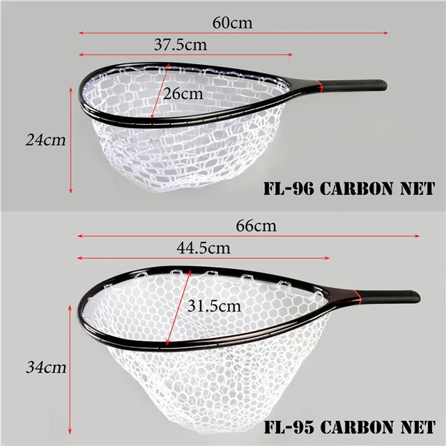 New Carbon Fiber Frame Fly Fishing Rubber Landing Net - Buy Landing Net ...