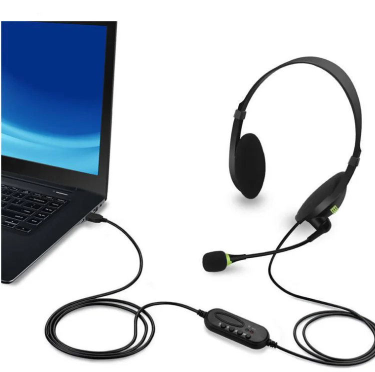 JIND Lightweight Computer USB Interface Headset with Noise Cancelling