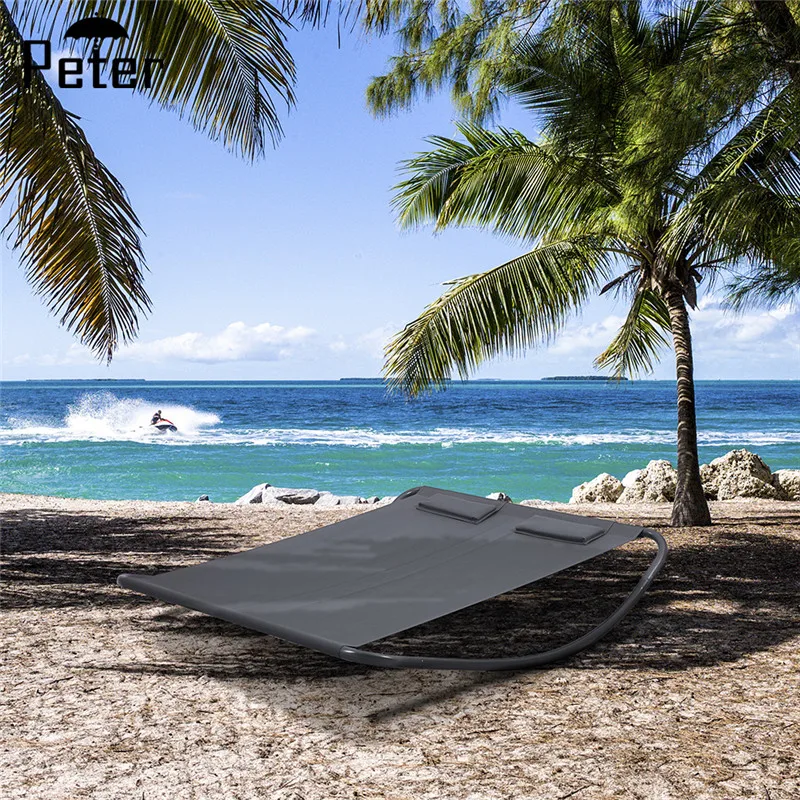 Sunbed with Pillow - Rocking Lounge Bed for Outdoor Relaxation