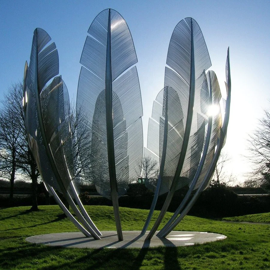 Custom Modern Art Stainless Steel Large Feather Kindred Spirits ...