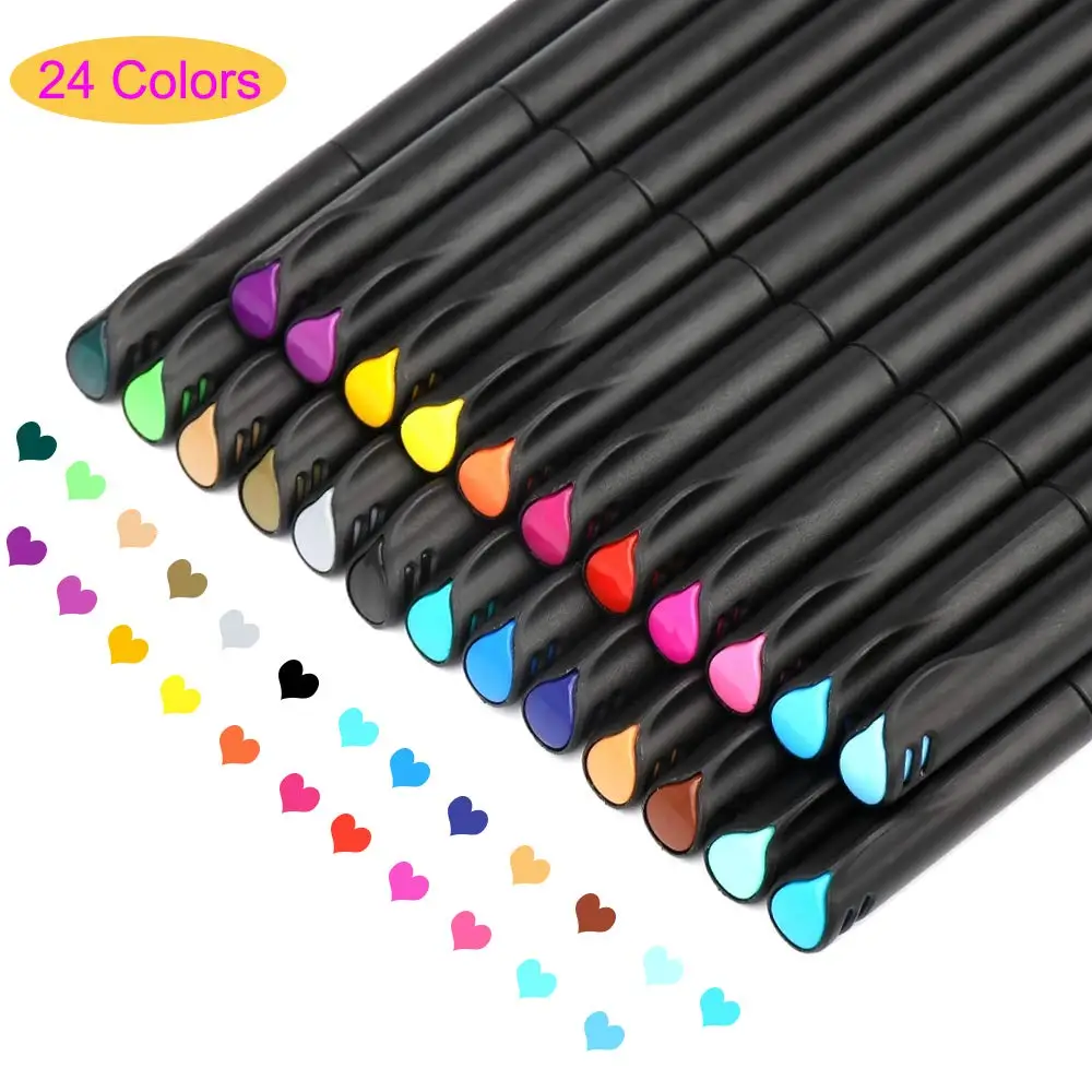 12/24 Colors Fineliner Pens,Fine Line Marker Marking Pen Perfect For ...