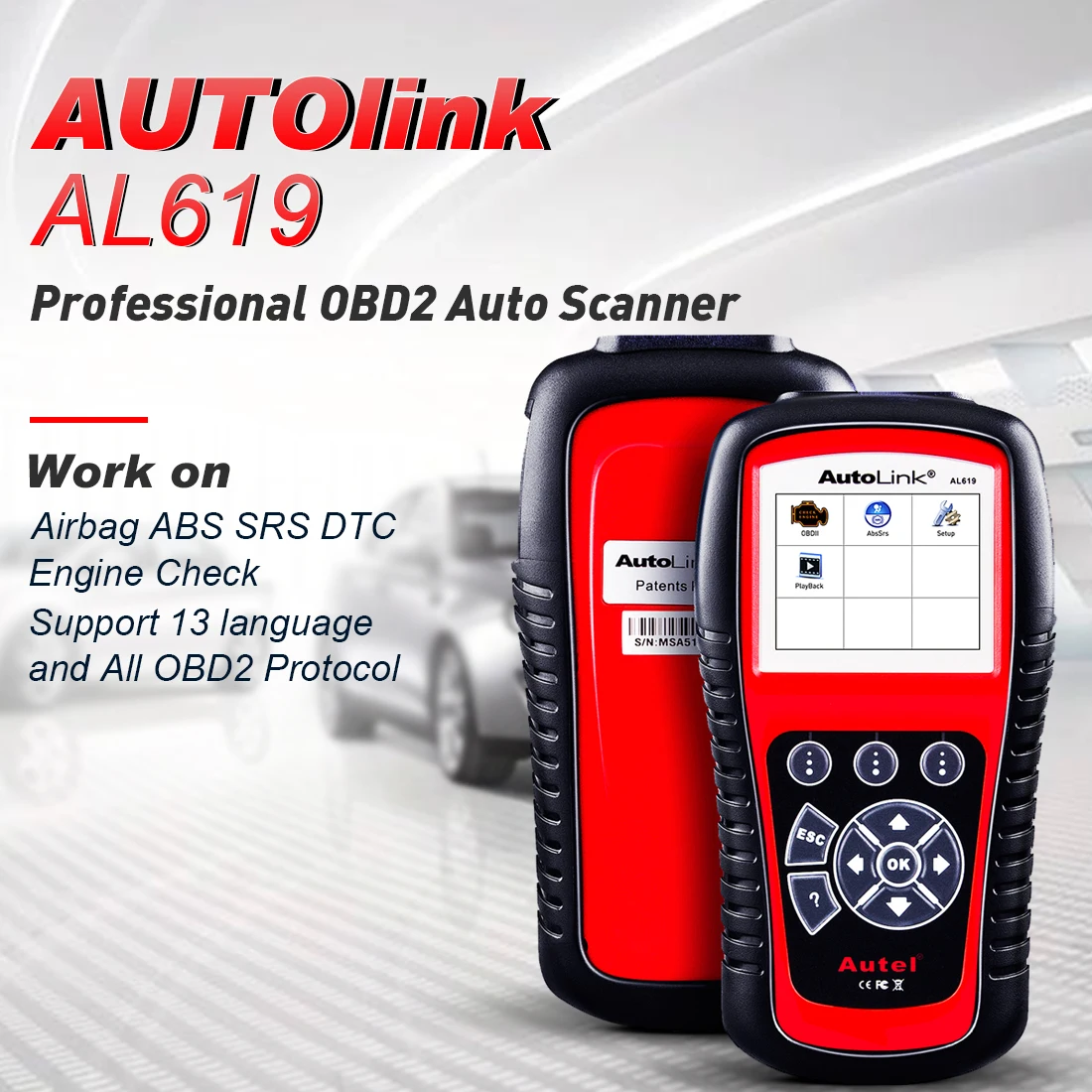Autel Al619 Hot Sale Obd2 Automotive Scanner Car Diagnostic Scanner 12v ...