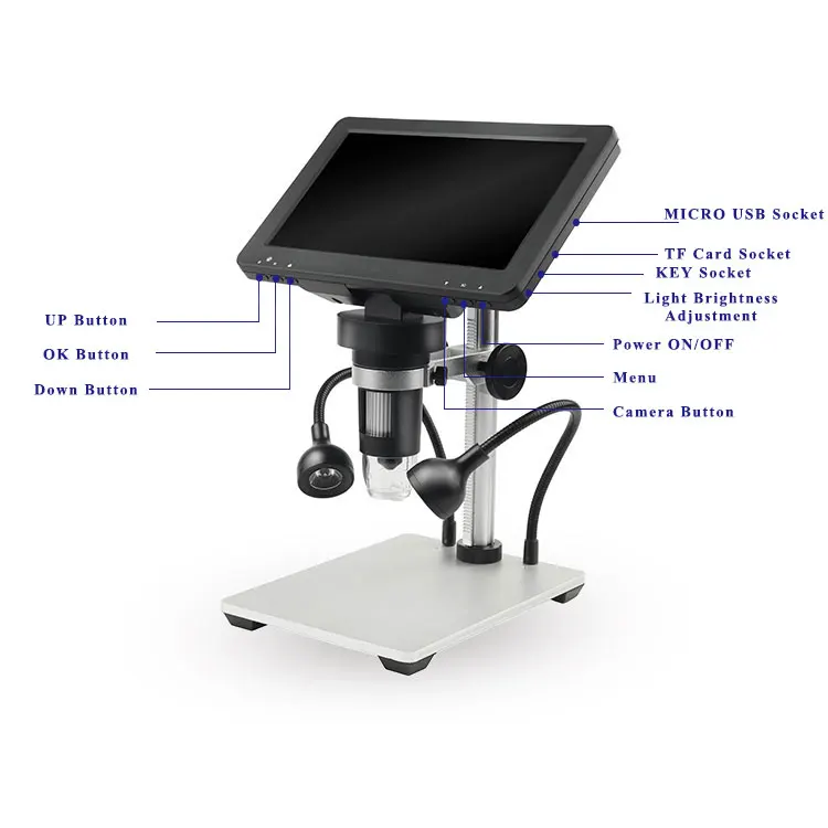1200X Digital Microscope - HD LCD Display & LED Light