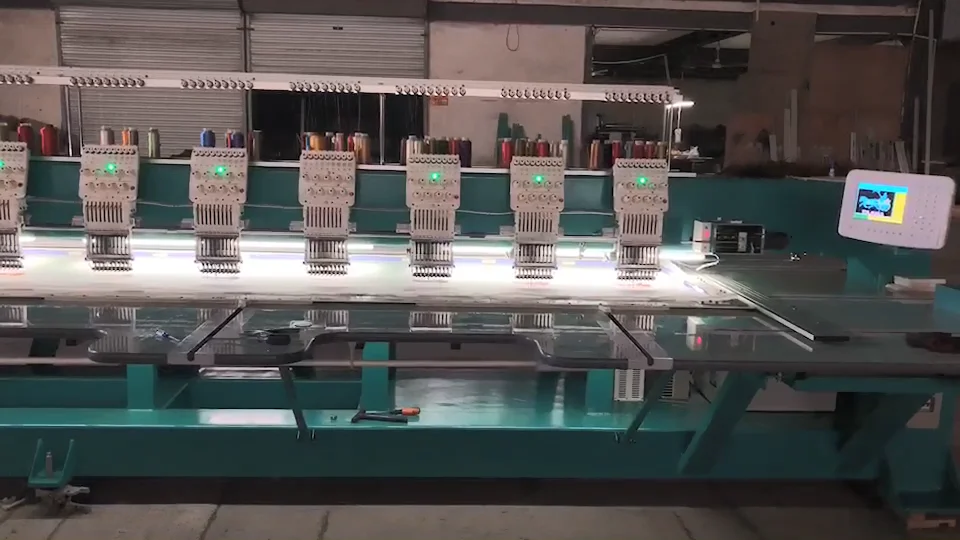 Zhuji Bofan 9 Needles 12 Heads Flat Computerized Embroidery Machine ...