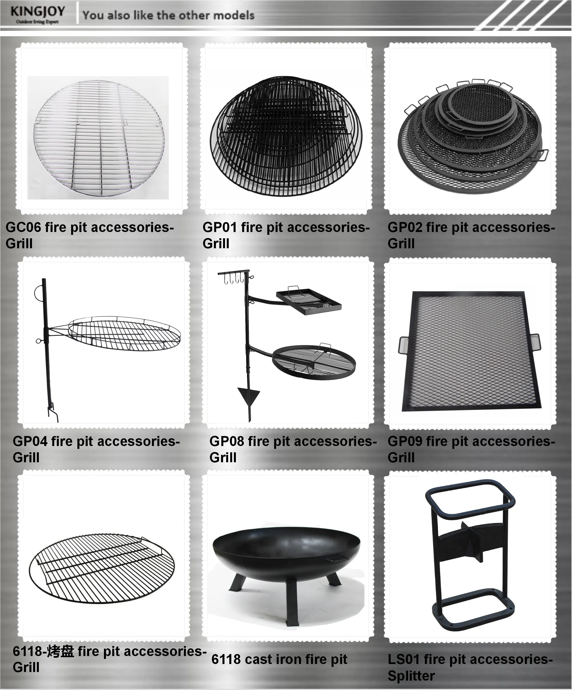 Height Adjustable Fire Pit Cooking Grate Grill for Camping Use