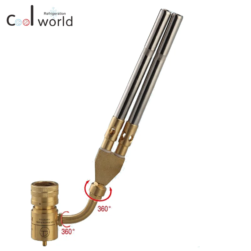 Dual-tip Manual Mapp Gas Welding Hand Torch with Stainless Steel Nozzle