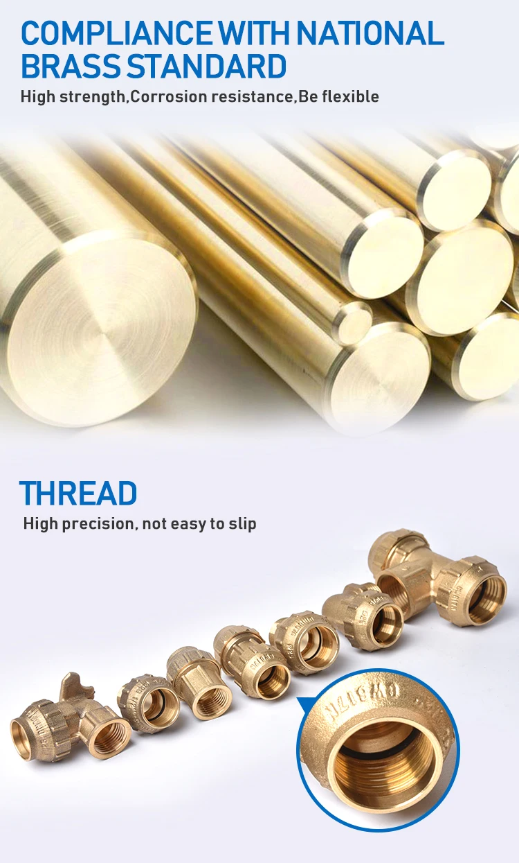 China Manufacturer Brass Thread Compression Fittings For Hdpe Pipe ...
