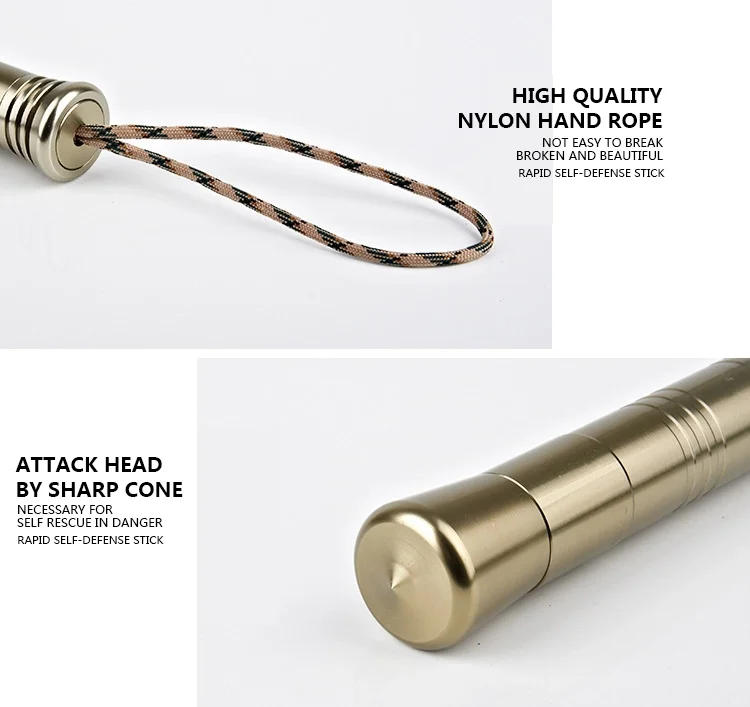 Folding Portable Camping Walking Self-Defense Tool Tactical Stick