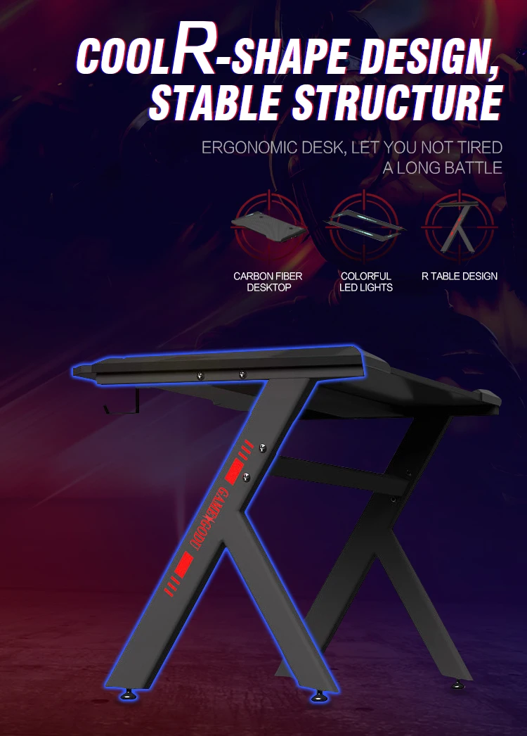 New Design Led RGB Multi PC omputer Gaming Table For Home | Game Tables ...