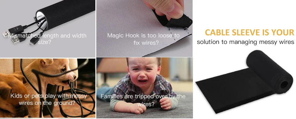 DIY Flexible Disengaged Wire Cord Concealer Tube Neoprene Perfect Cable ...