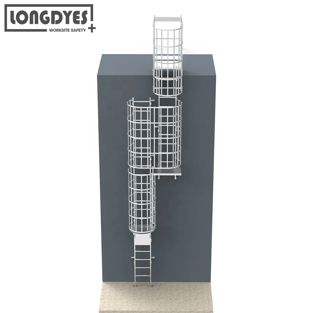 Roof Wall Ladder With Cage Vertical Fire Escapes Sure Step Ladders ...