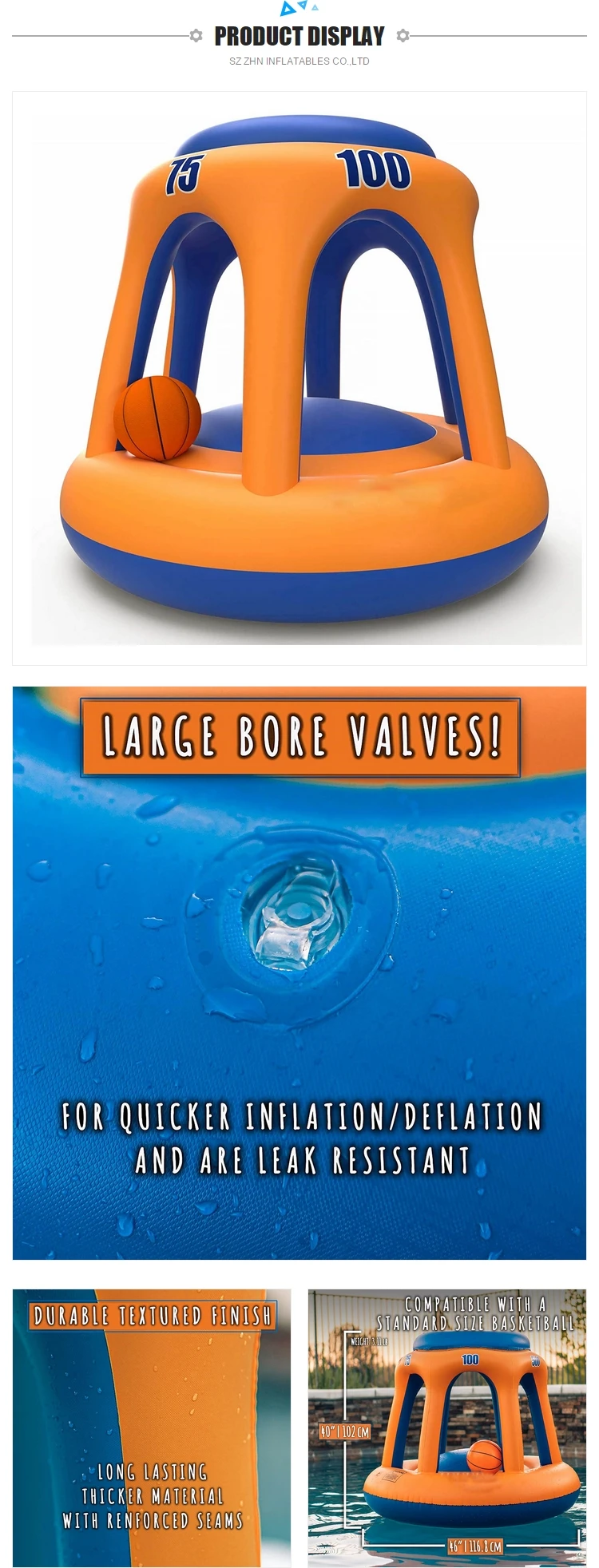 Custom Inflatable Basketball Hoops Float On Fun Pool Basketball Hoops ...