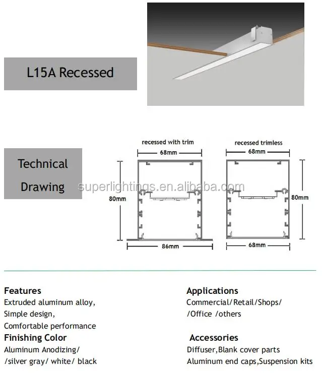 L15A Office Project Modern Profile Interconnecting Flush Mounted ...