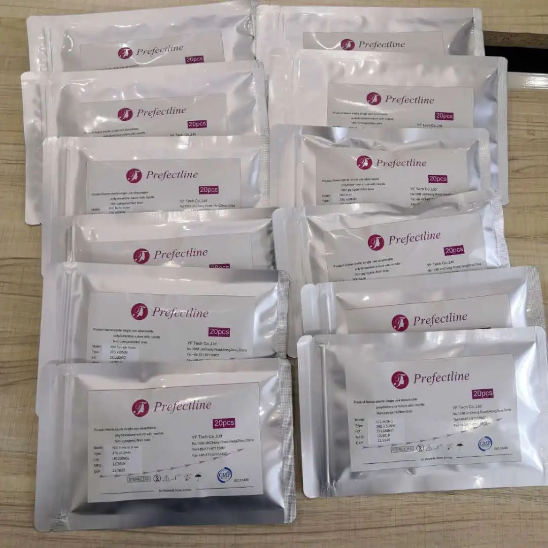 Korea Sterile V Line Absorbable Face Multi Threads L Needle Barbed Pdo ...