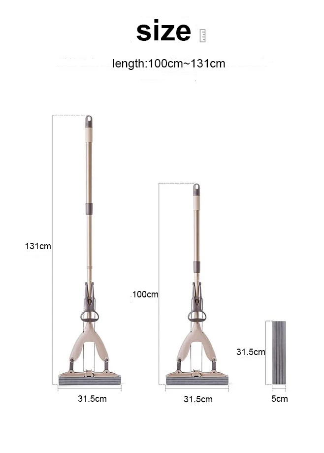 Vipaoclean Telescopic Handle Floor Cleaning Sponge Roller Foam Mop ...