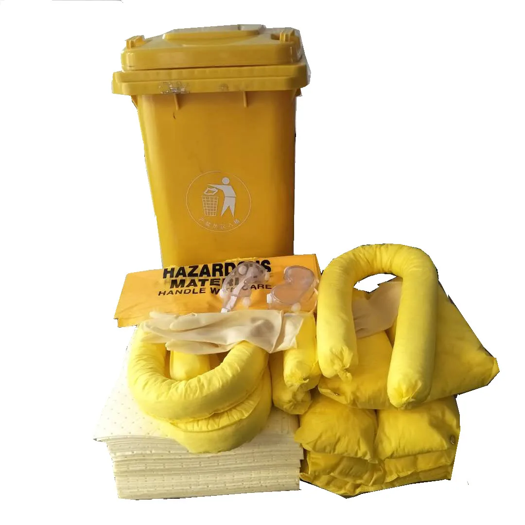 Yellow Disposable Waste Bin Emergency Chemical Hazmat Spill Kits 120L ...
