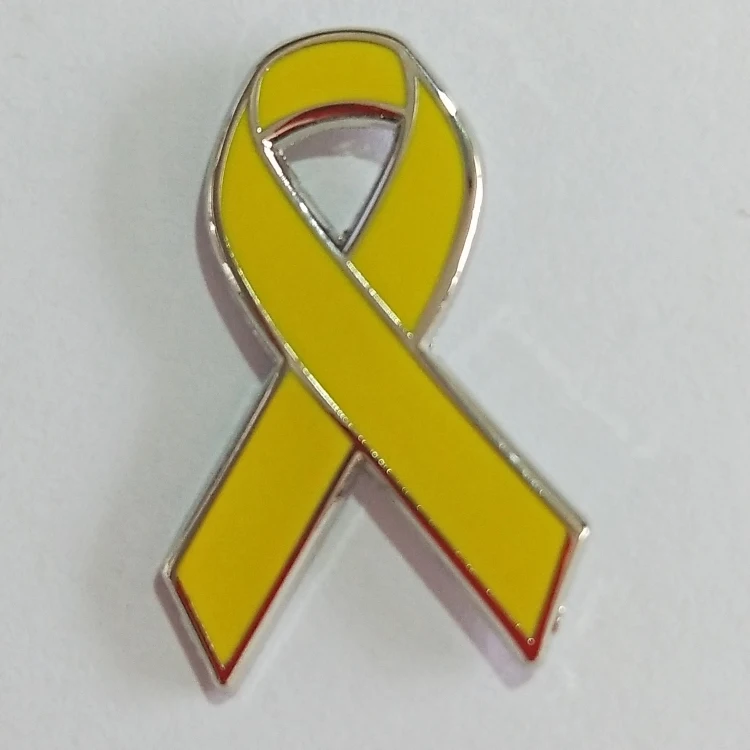 Custom Yellow Awareness Ribbon Pin - Love & Collectibles
