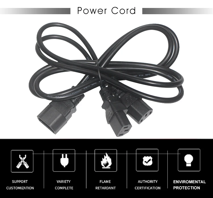 Iec 320 Plug Socket Splitter Y Cable Female Inlet Iec320 C14 To Dual ...