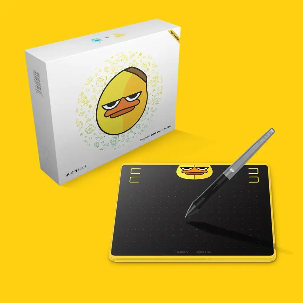 Huion Hs64 Special Yellow Duck Portable Design Kids Color Creative Art ...