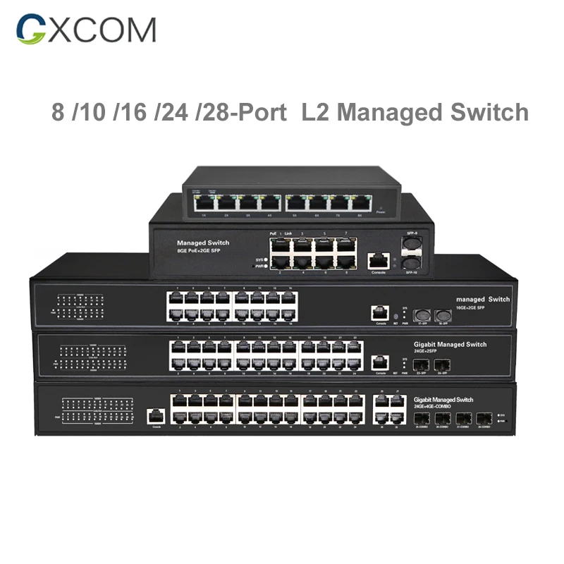 8 Port Managed Ethernet Switch with 2 SFP Slots - Switch Con Fibra