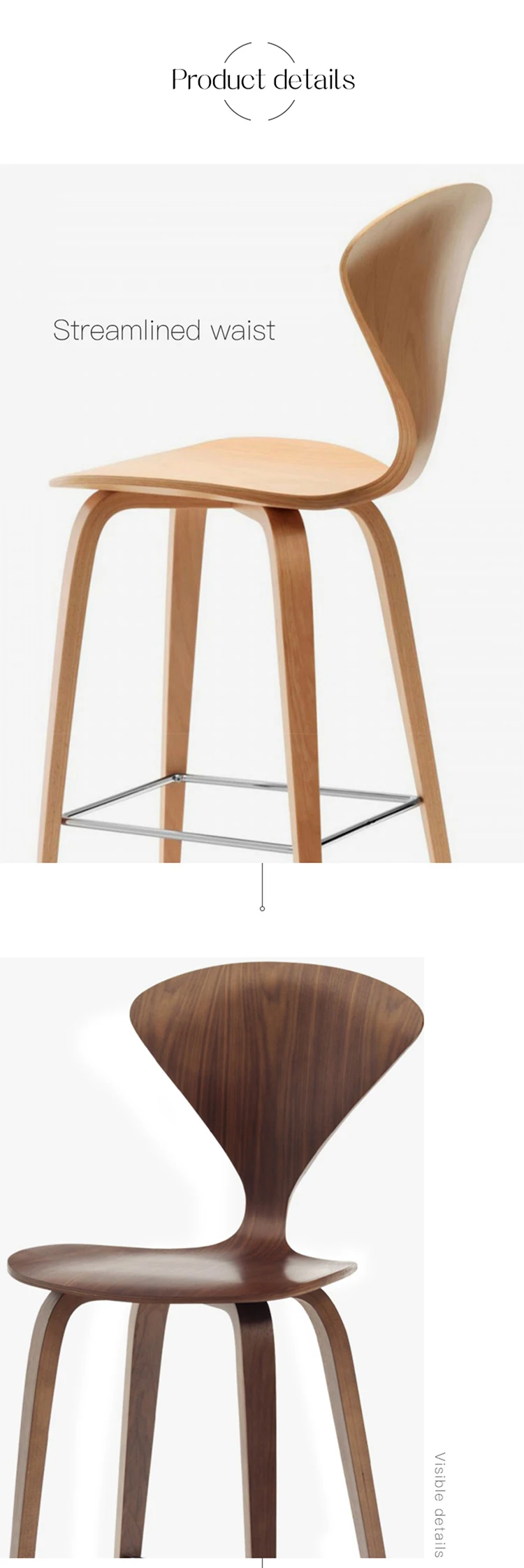 Modern Solid Wood High Chair - Perfect for Dining Rooms