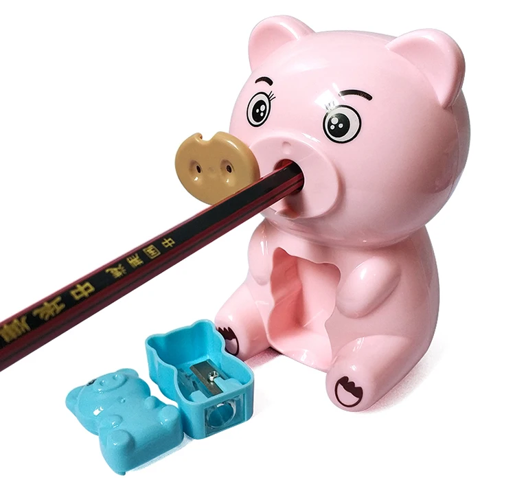 School Kids Pink Pig Shape Plastic Big Pencil Sharpener - Buy Animal ...