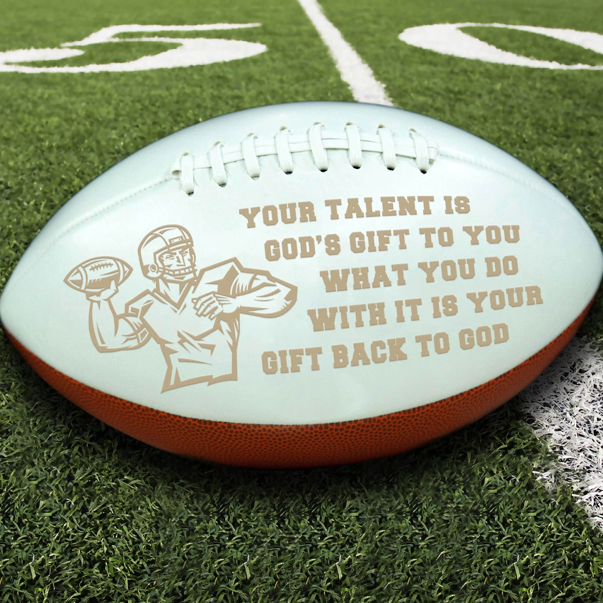 Engraved Footballs for Son from Dad - Personalized Gifts