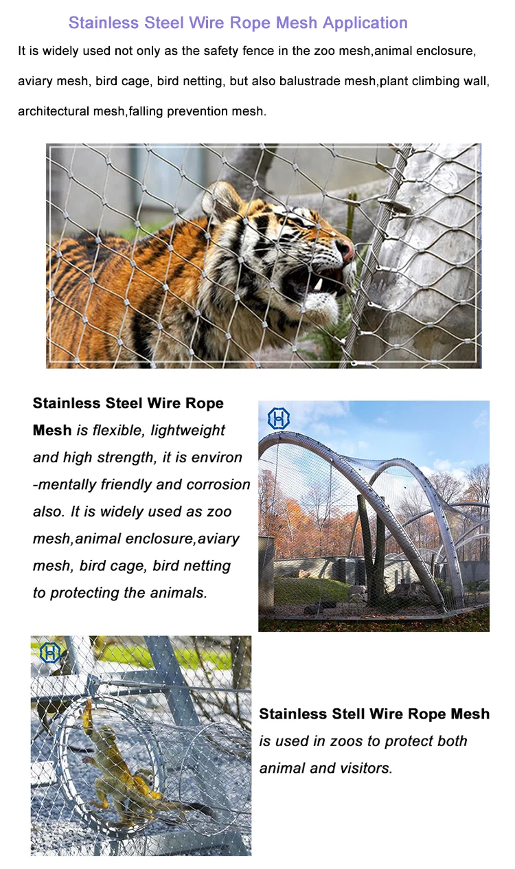 Manufacturer Custom Architectural Stainless Steel Woven Wire Rope Mesh ...