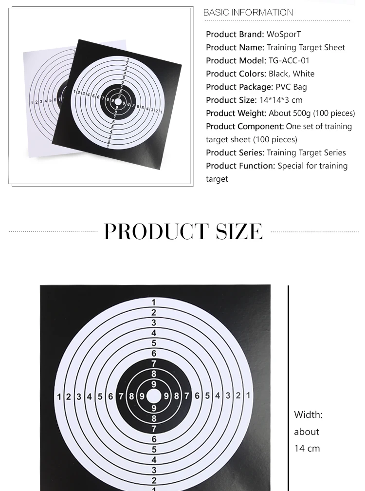 Wosport Shooting Target Paper Pistol Shooting Airgun Practise Shooting ...