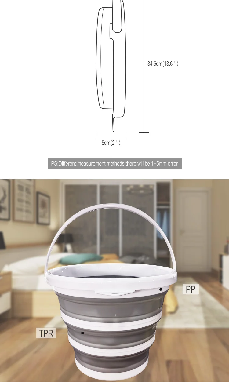 Collapsible Foldable Water Bucket 10l Portable Folding Water Container ...