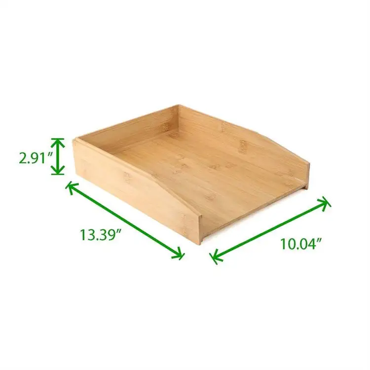 Custom Bamboo File Organizer Stackable Letter Tray Document Rack ...