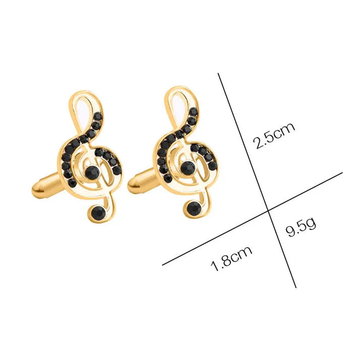 Diamond Musical Note Instruments Business Mens Cufflinks Studs High ...