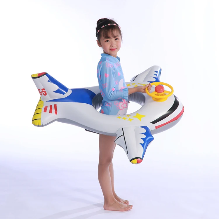 Pvc Cartoon Water Floating Pool Toy Inflatable Airplane Pool Float for ...