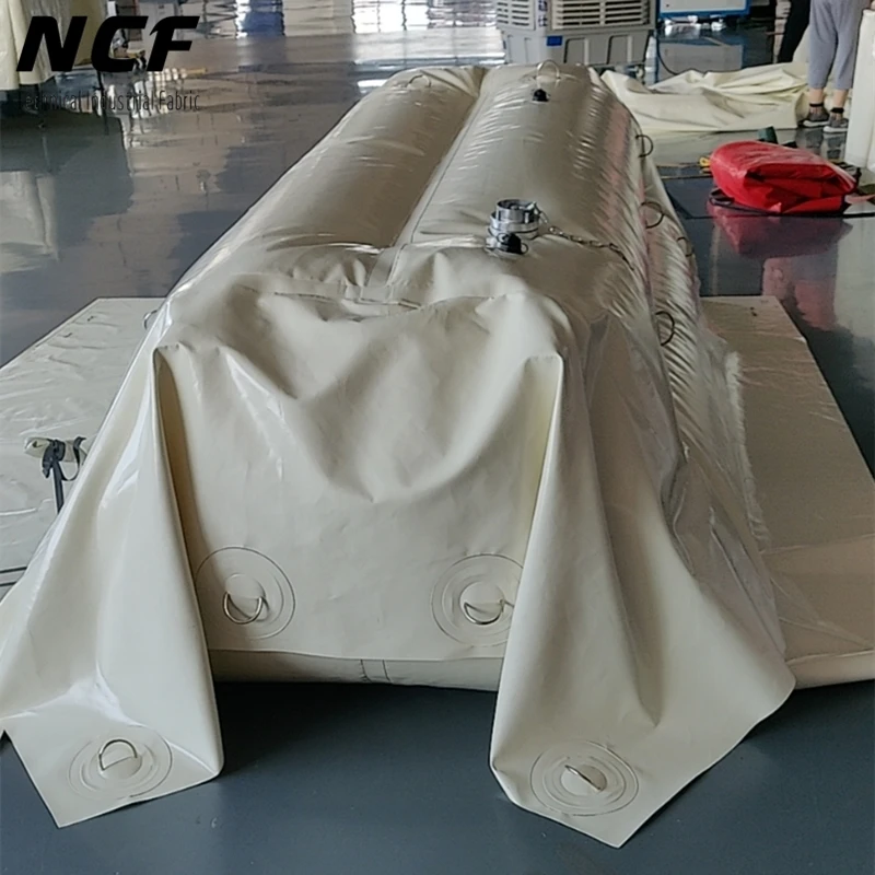 PVC Tarpaulin Inflatable Floating Oil Spill Containment Rubber Boom