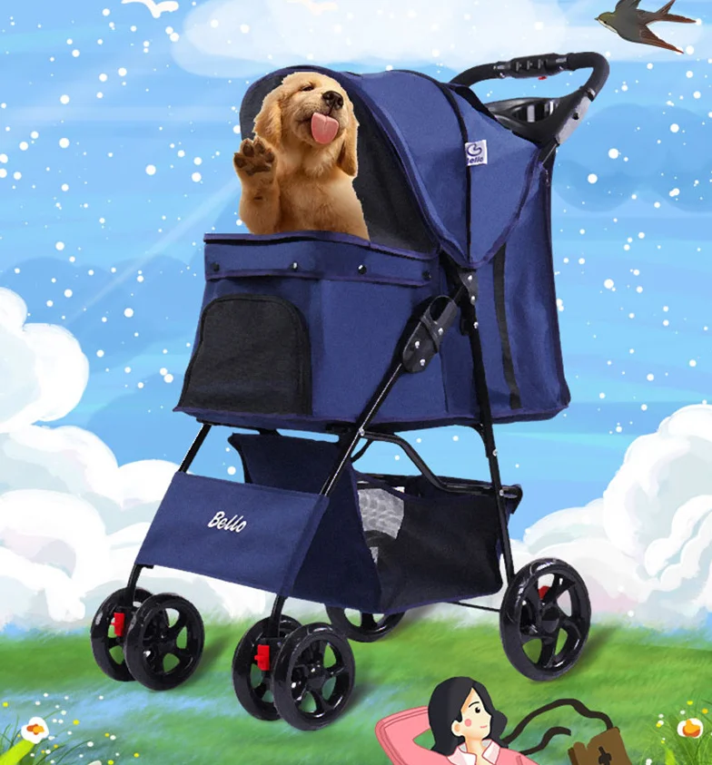 Portable Pet Cart Folding Small Handcart Dog Cat Trolley Teddy Dog ...
