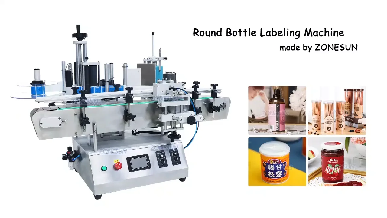 Zonesun Tb-500a Bench Top Labeller Pet Jar Water Bottle Double Side Automatic Positioning ...