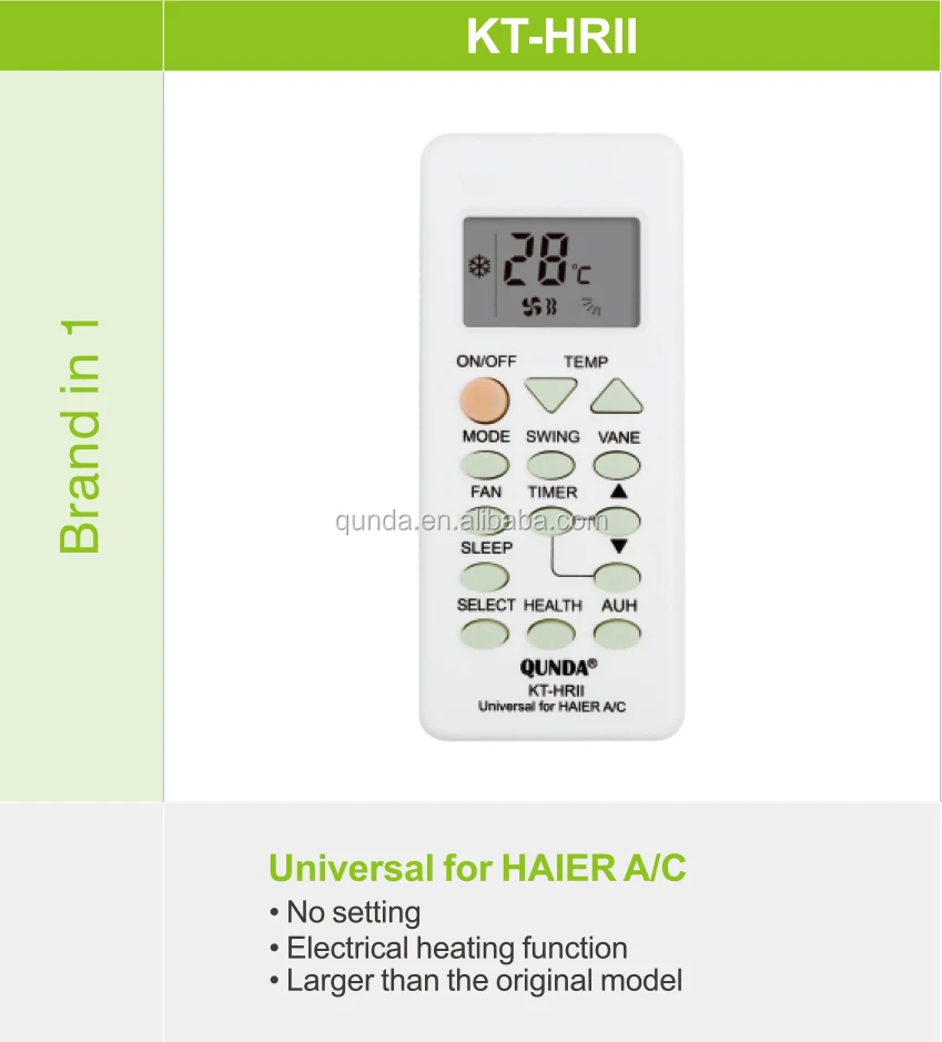 Qunda Kt-kl Multi Function Air Conditioner Remote Control Replacement ...
