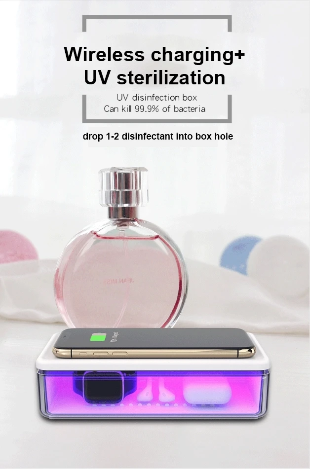 Uv Light Sanitizer Cabinet Led Sterilizer Wand Fast Wireless Charger 99 ...