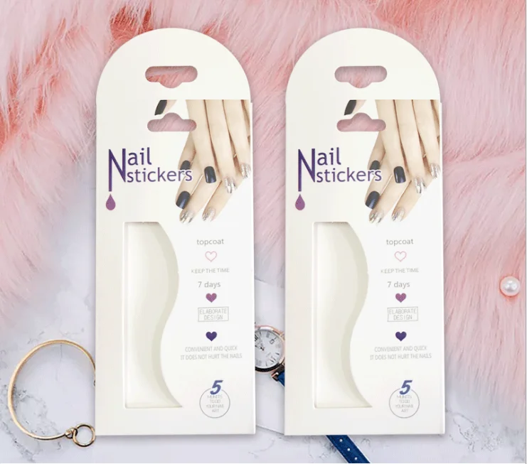 Custom Logo Luxury Nail Sticker Paper Packaging Box For Women - Buy ...